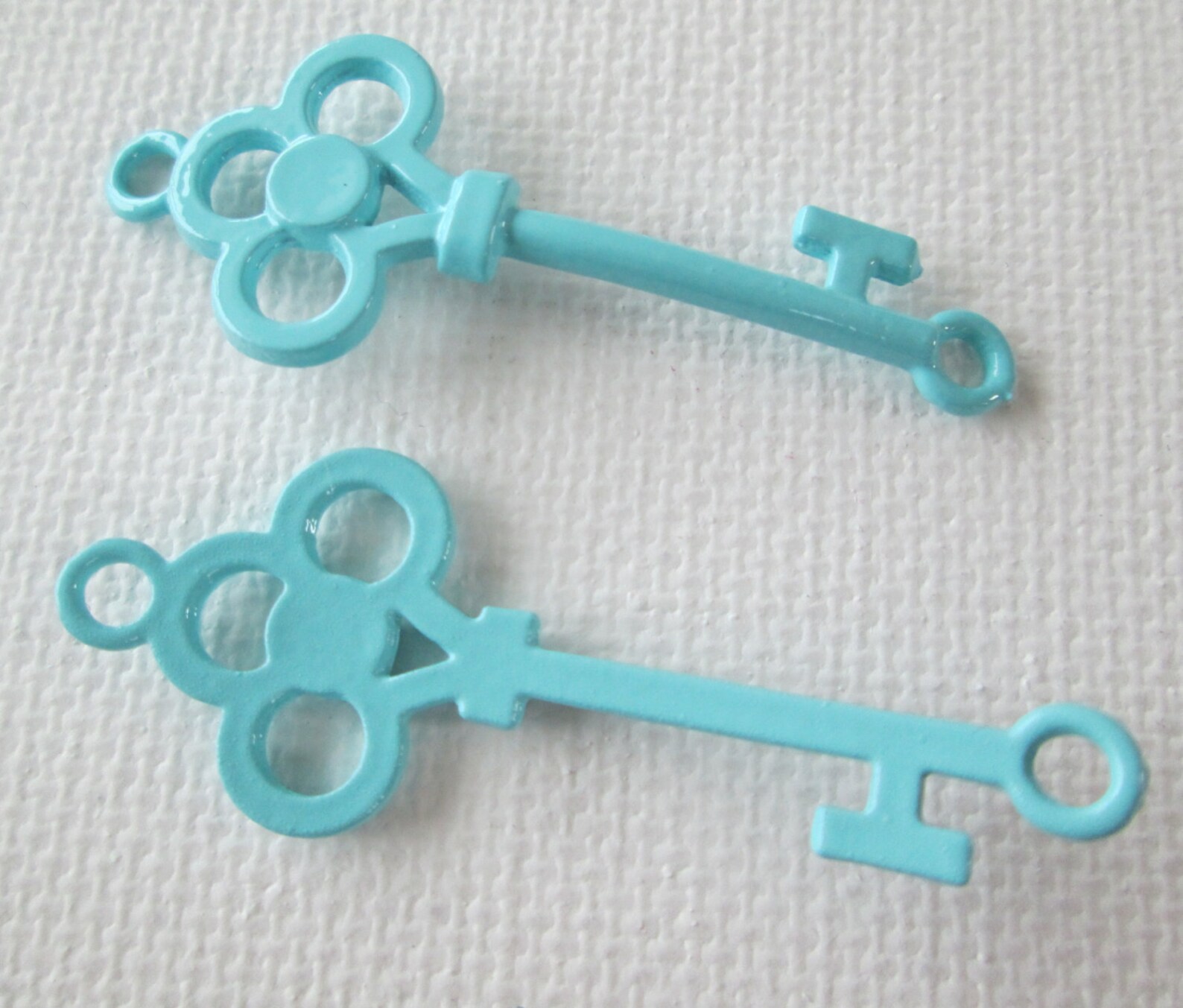Blue Key Charms Key Pendants 2pcs Key Connector Charms 40mm - Etsy