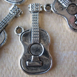 Banjo Pendants, Silver Banjos, Music Charms, 24x10mm, 5 Pieces, Charms ...
