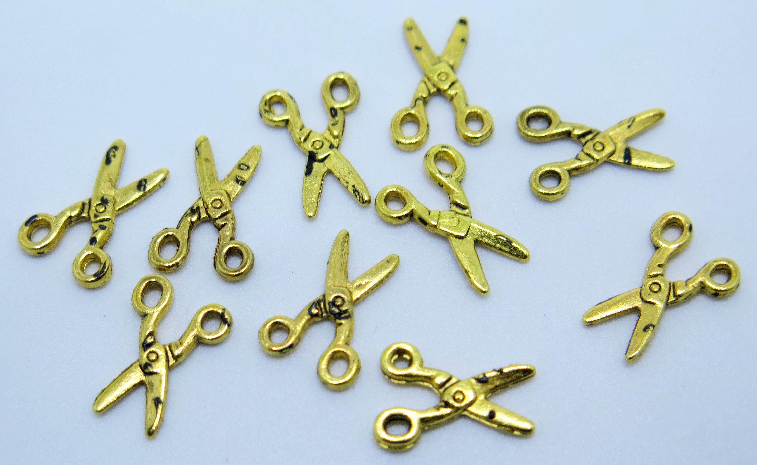 Scissor Charms Mini Scissors Pewter Scissor Charms Antique | Etsy