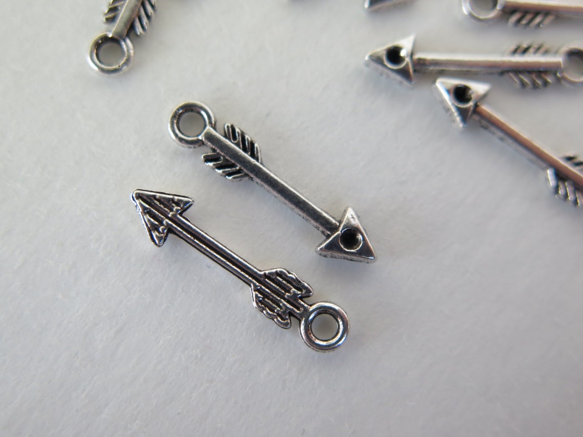 Arrow Charms 10 Pcs Antique Silver Arrow Charms Metal Arrow - Etsy