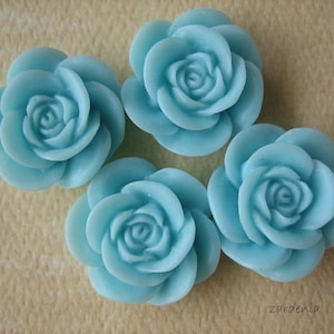 Blue Roses, Blue Flowers, 18mm Blue Roses, Resin Roses, 4pcs Rose ...