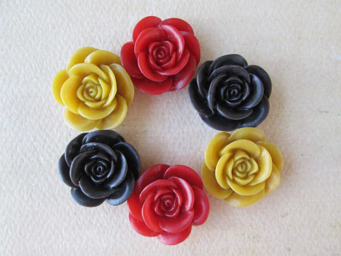 Roses Resin Roses 18mm Roses DIY Flowers 6pcs Rose Flower - Etsy