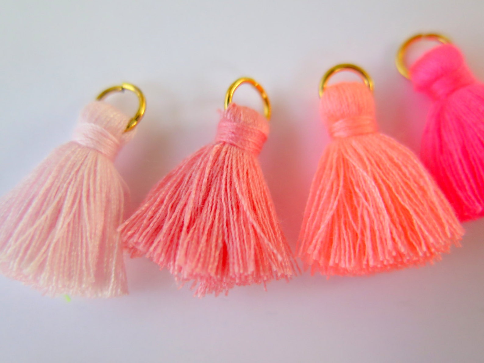 Pink Tassels Small Cotton Jewelry Tassels With Matching - Etsy