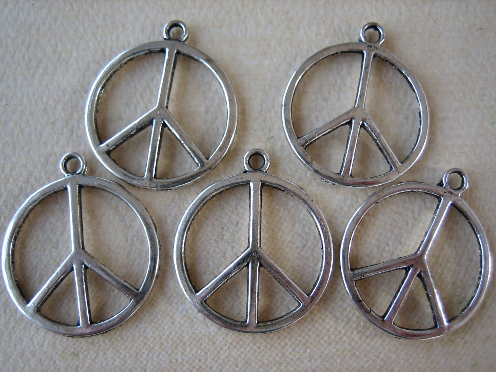 Silver Peace Pendants Peace Charms Silver Peace Charms 5pcs - Etsy