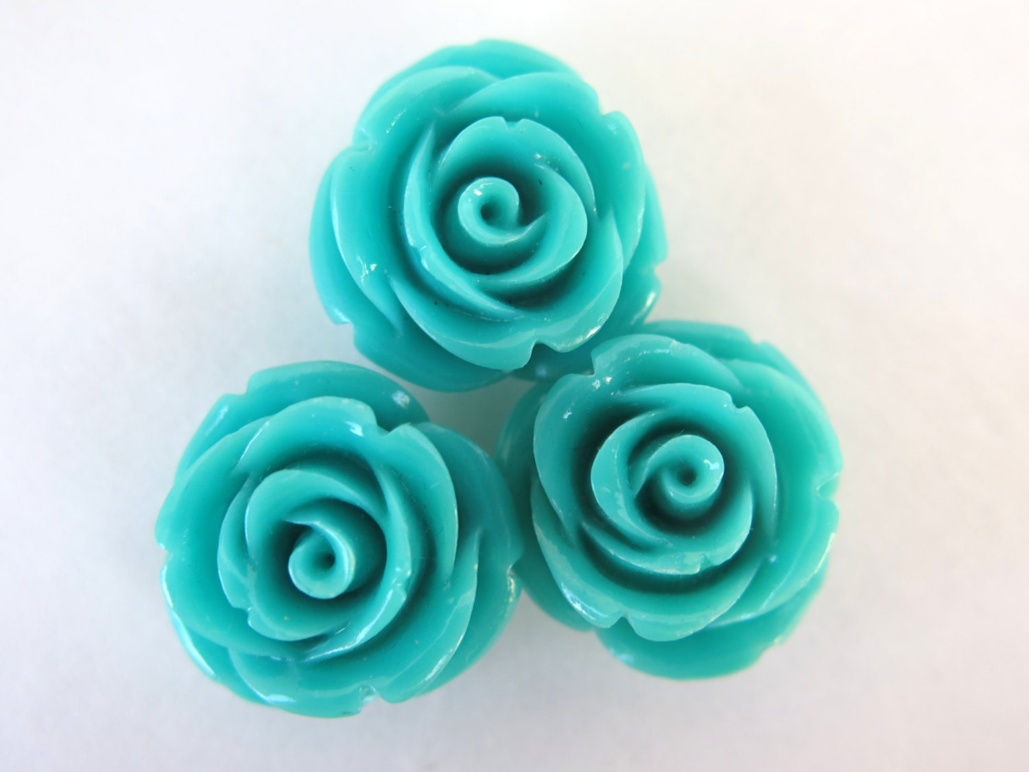 Turquoise Roses Turquoise Flowers Resin Flowers 3pcs Rose | Etsy