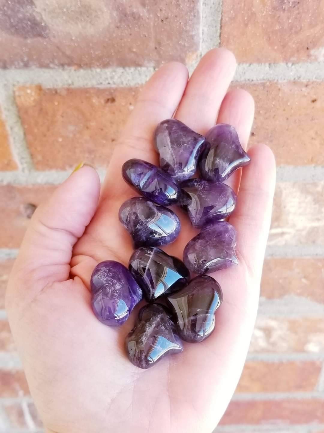 Amethyst Heart, Amethyst Crystal Heart, Pocket Stones, Heart Worry ...