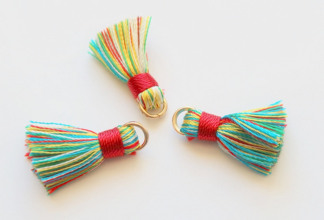 Rainbow Tassels, Multicolor Tassels, Small Colorful Cotton Tassels ...