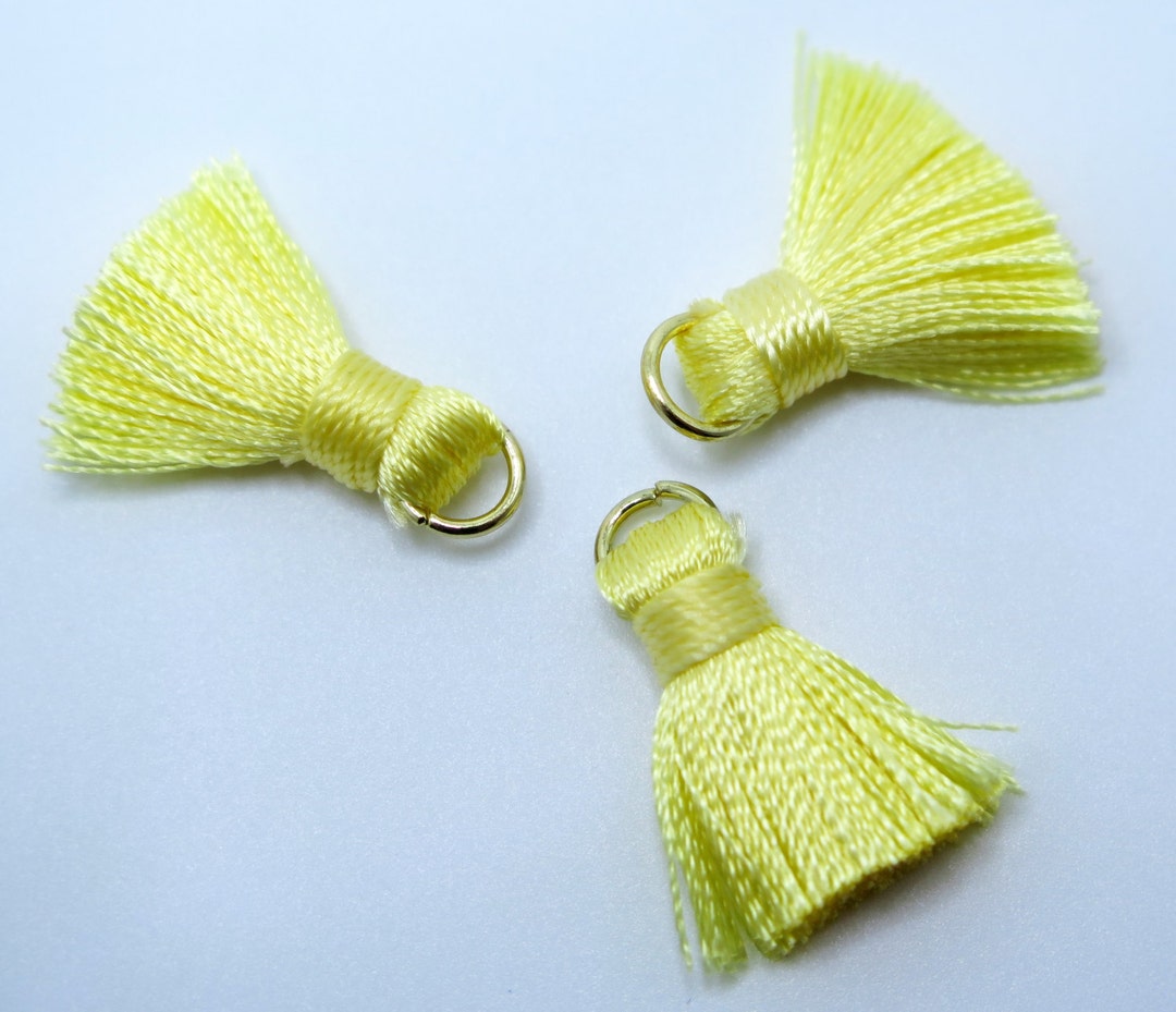 Yellow Tassels, Diy Tassels, Cotton Tassels, 3pcs, Approx 20mm ...