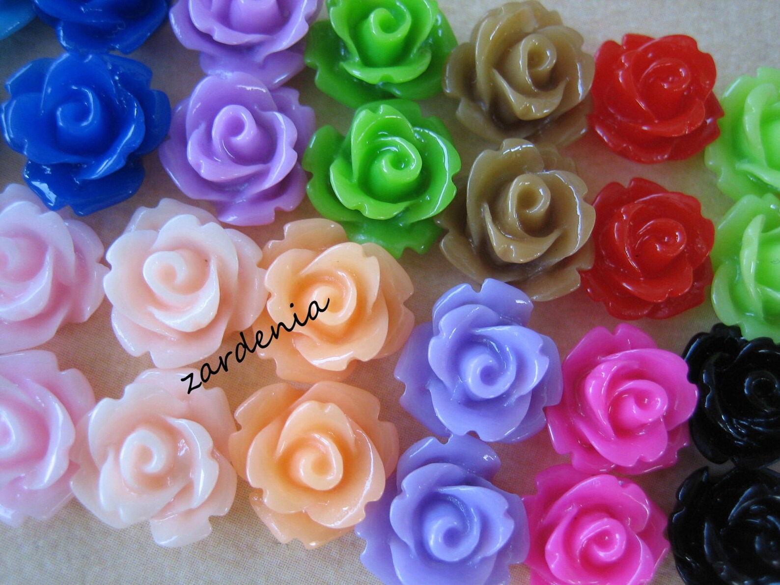 32PC Mini Rose Flower Cabochons, 10mm Mini Roses, Resin Roses, Autumn ...