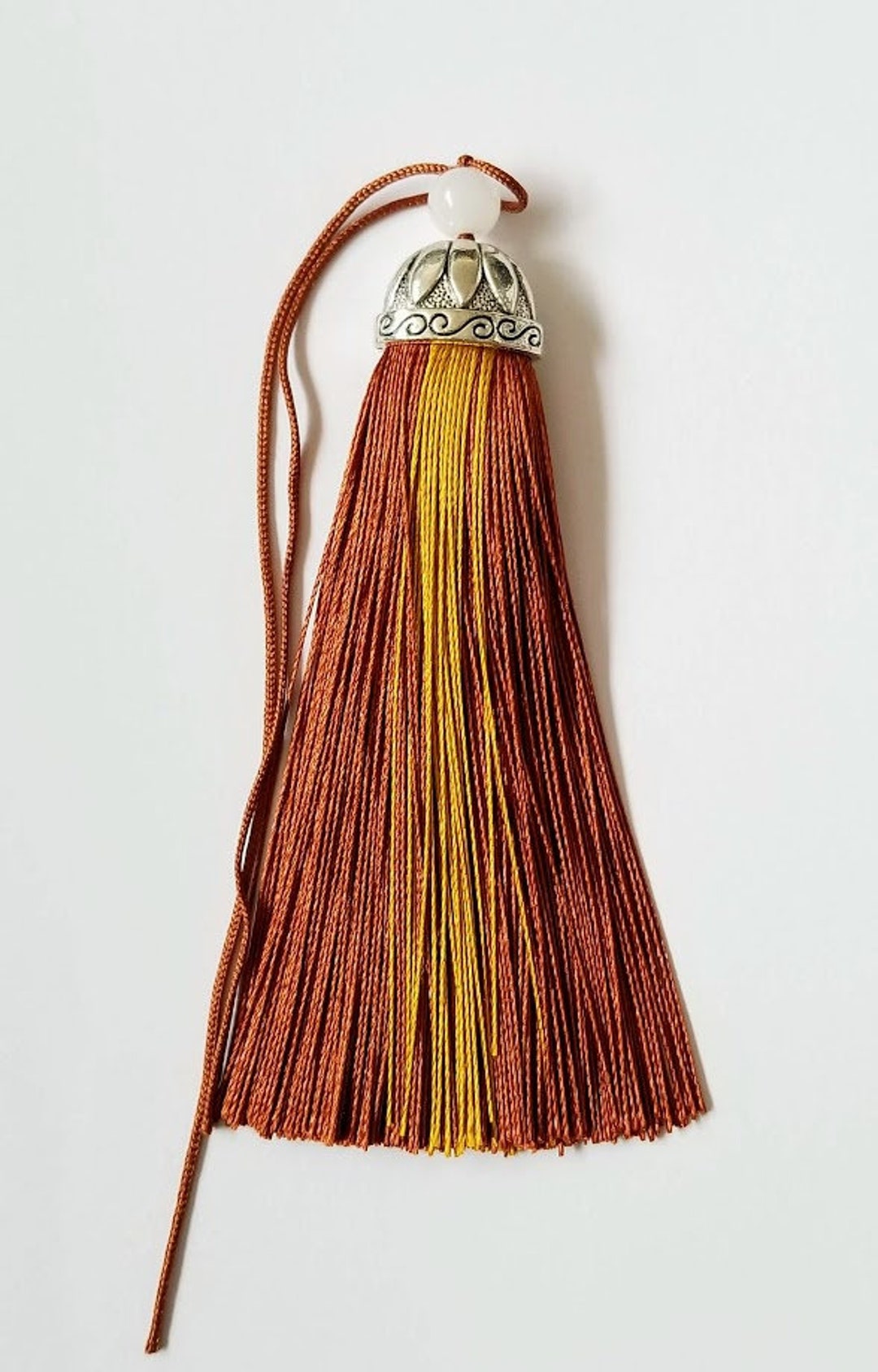 Brown Tassel, Long Tassel, Brown and Yellow Tassel, Tassel With Cap ...