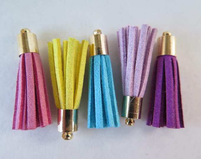 5PCS Velvet Tassels With Gold Toned Caps Mixed Colors GT - Etsy