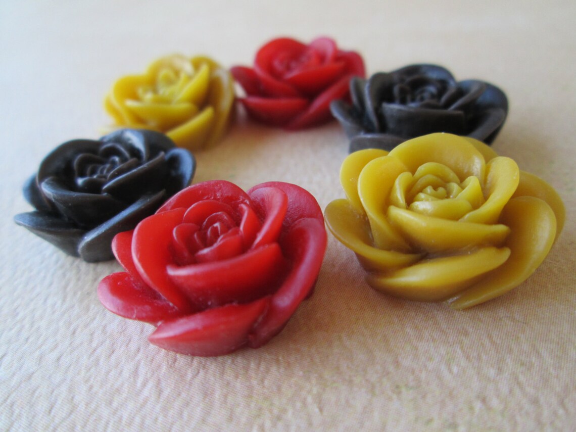 Roses Resin Roses 18mm Roses DIY Flowers 6pcs Rose Flower - Etsy