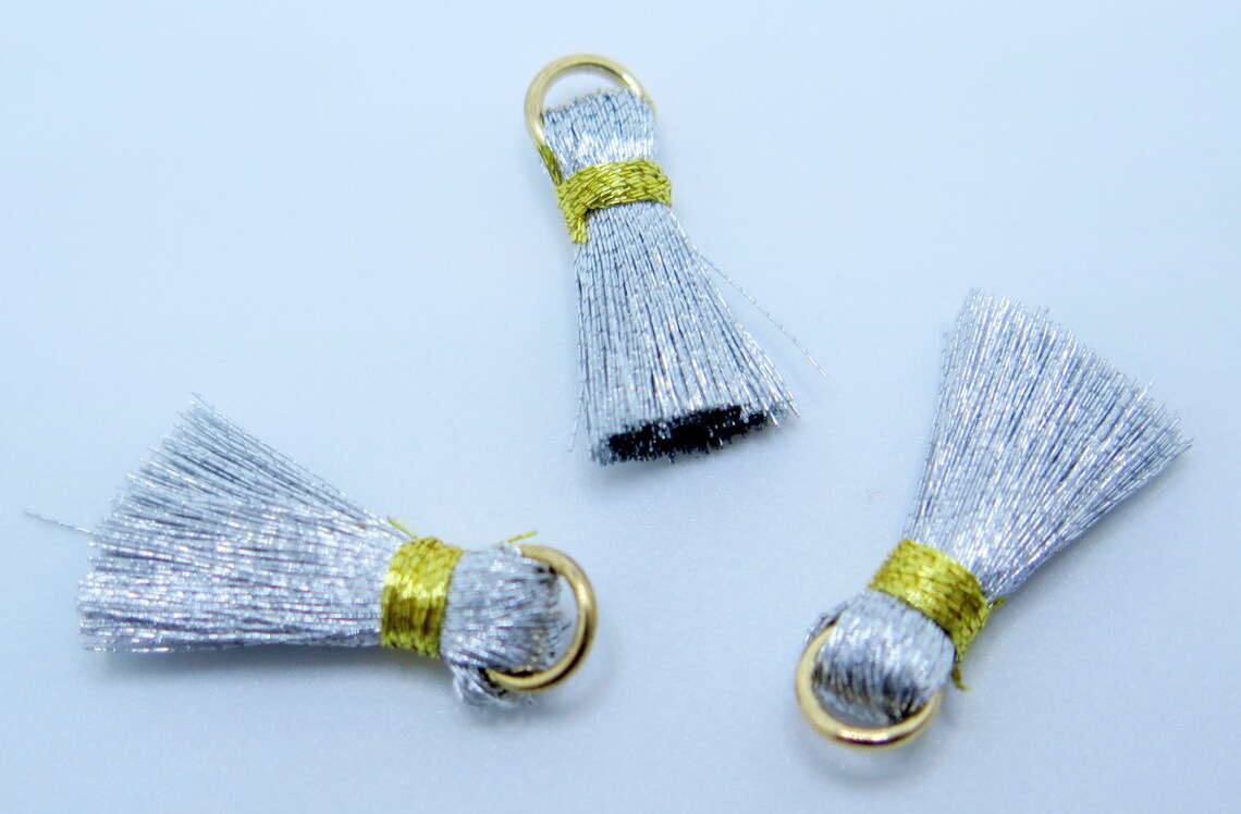 Silver and Gold Tassels Silver Tassels Diy Tassels 3pcs - Etsy