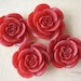 Red Roses, Resin Roses, 18mm Red Roses, 4pcs Rose Flower Cabochons, Red ...