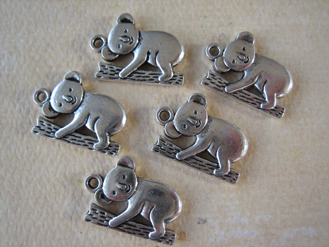 Koala Charms, 5pcs Koala Pendants, Antique Silver 18x14mm Koala Charms ...