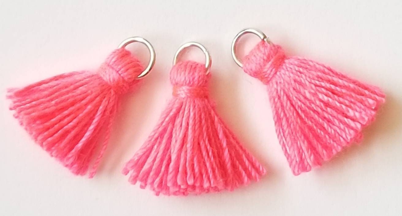 Tassels Pink Tassels Hot Pink Tassel Small Cotton Tassels - Etsy UK