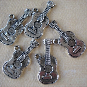Banjo Pendants, Silver Banjos, Music Charms, 24x10mm, 5 Pieces, Charms ...