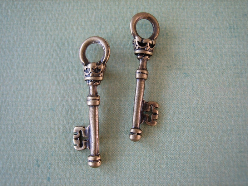Key Charms Key Charm Key Pendant Antique Bronze Key Charms | Etsy