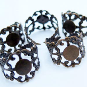 Ring Blanks, Filigree Ring Blanks, Copper Filigree Rings, Copper Toned ...