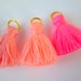 Pink Tassels, Small Cotton Jewelry Tassels With Matching Binding and ...