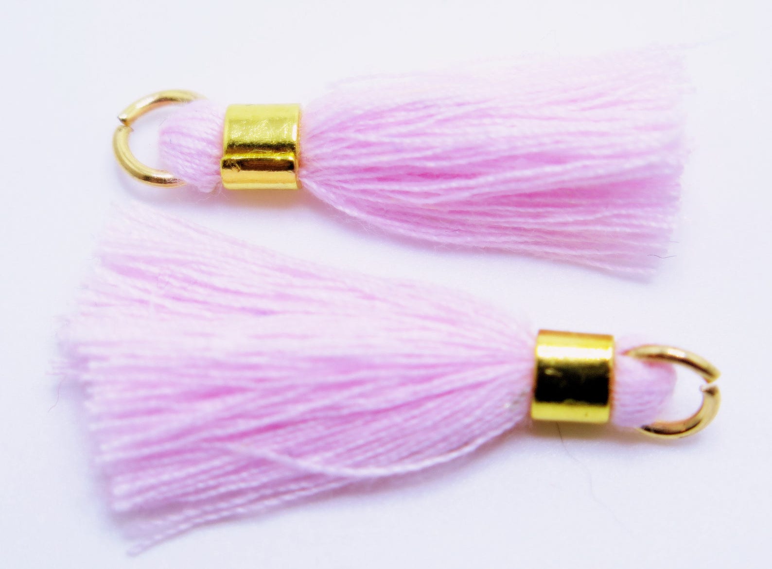 Pink Tassels Cotton Tassels Jewelry Tassels Brass Ring - Etsy