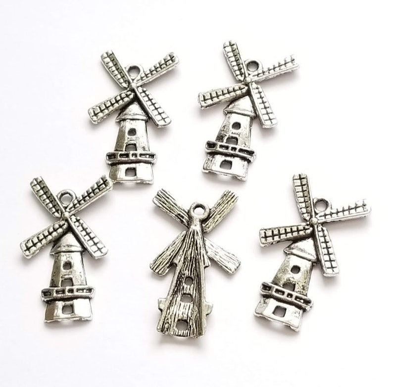 Windmill Charm Windmill Charms Antique Silver Tone Windmill - Etsy
