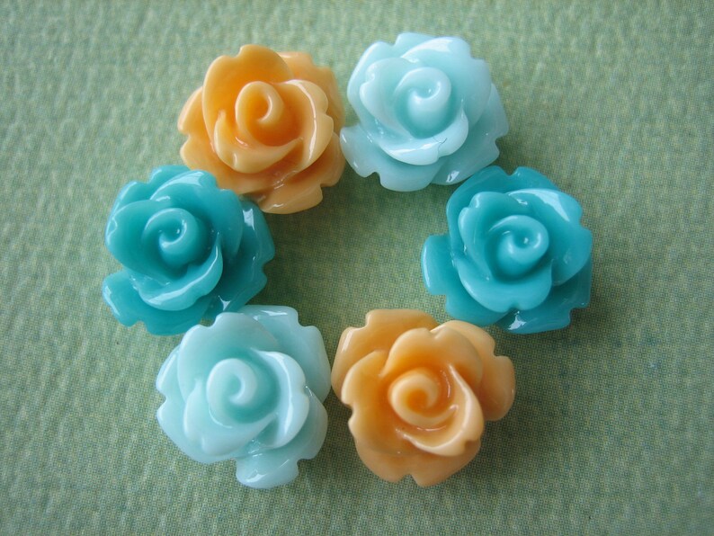Mini Roses, Resin Roses, 6pcs Mini Rose Flower Cabochons, 10mm Mini ...