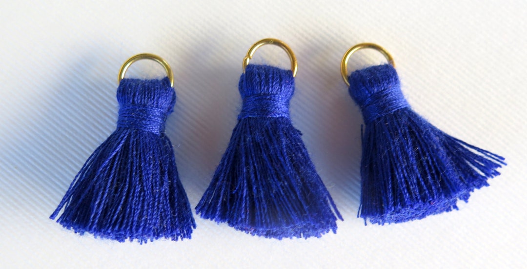 Blue Tassels, Dark Blue Cotton Tassels, Small Jewelry Tassels With ...