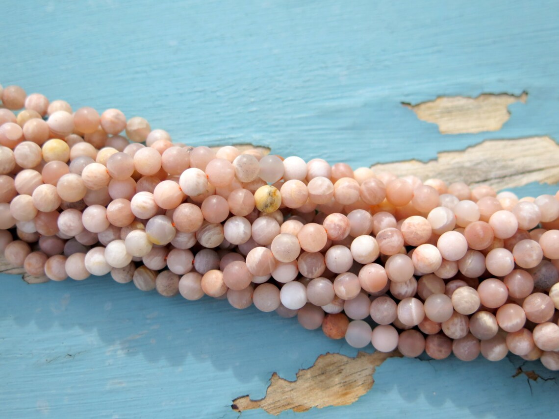 Moonstone, Moonstone Beads, Matte Moonstone, 15.5 Inch Strand of 6mm ...