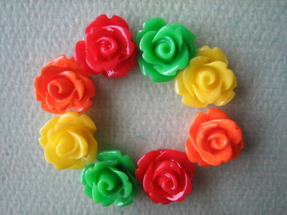 Mini Roses 8pcs Mini Rose Flower Cabochons 10mm Resin Roses | Etsy