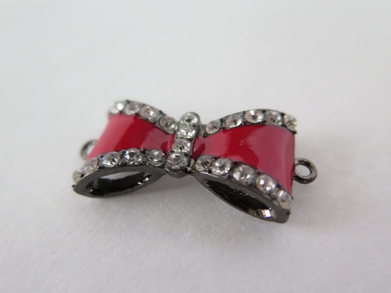 Red Bow Bow Connector Bow Charm Red Bow Charm Red Enamel - Etsy