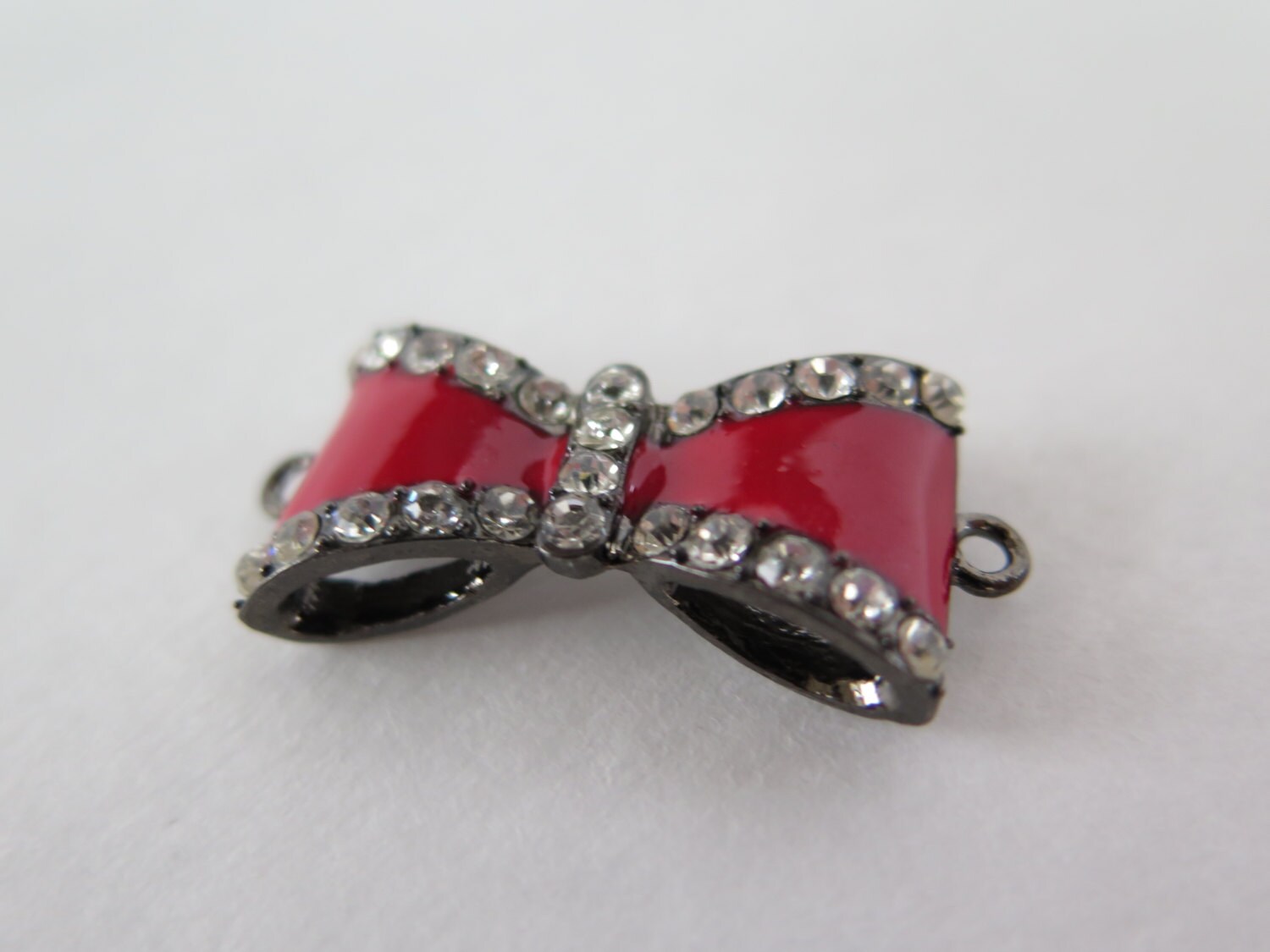 Red Bow Bow Connector Bow Charm Red Bow Charm Red Enamel - Etsy