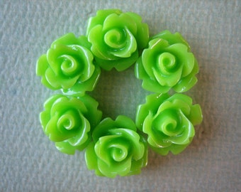 Mini Roses Resin Roses 6pcs Mini Rose Flower Cabochons 10mm | Etsy