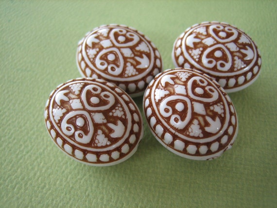 4PCS Acrylic Beads Oval 25mm Coffee Brown Drilled | Etsy