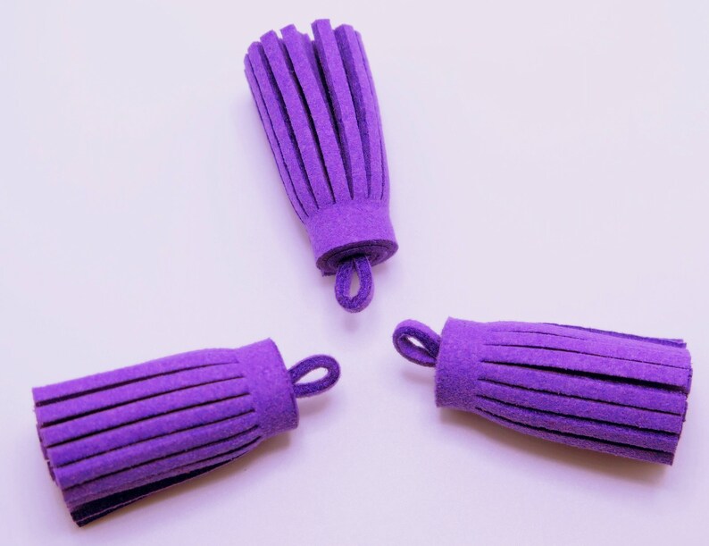 Purple Tassels, Purple Fringe, Faux Suede Tassel, 30mm Tassel, 2 Pieces ...