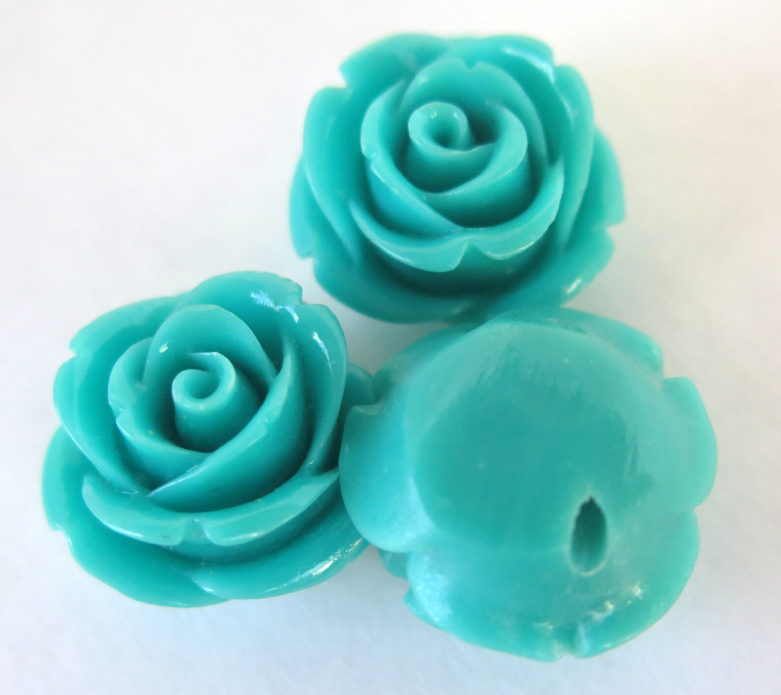 Turquoise Roses Turquoise Flowers Resin Flowers 3pcs Rose | Etsy