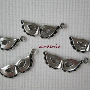 Mask Charms, Mask Pendant, 5pcs Antique Silver 31mm Mask Charm, Beads ...
