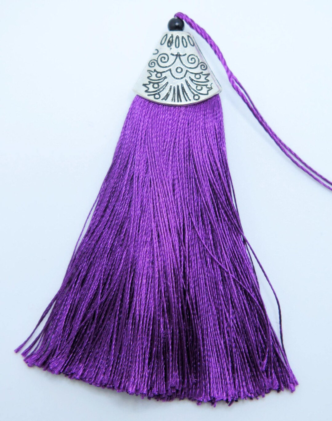Purple Tassel, Purple Tassels, Large Silk Tassel With Antique Silver ...