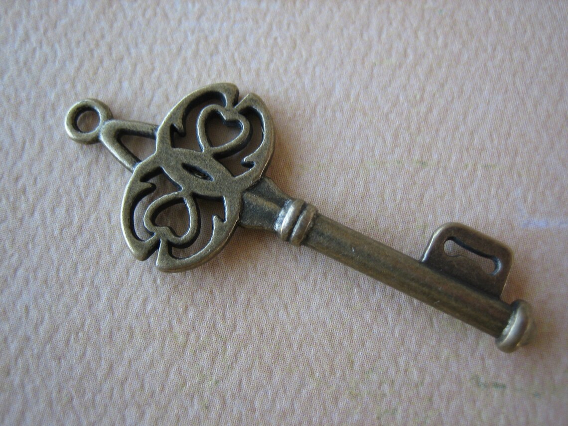 3PCS Bronze Key Charms, Bronze Key Pendants, Lead and Nickel Free ...