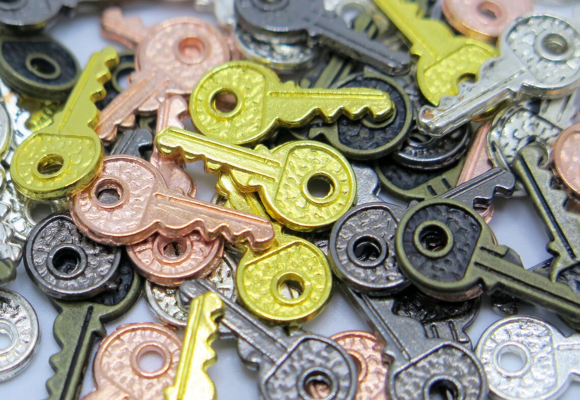 Keys Key Charms Mini Keys Key Charms Sampler Pack Mixed - Etsy