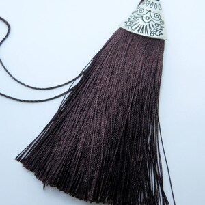 Brown Tassel, Mala Tassel, Dark Brown Tassel, Large Silk Tassel With ...