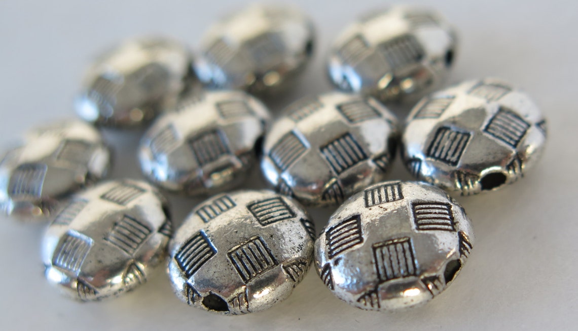 Round Beads Round Metal Beads 10 Pieces Round Etched Metal - Etsy