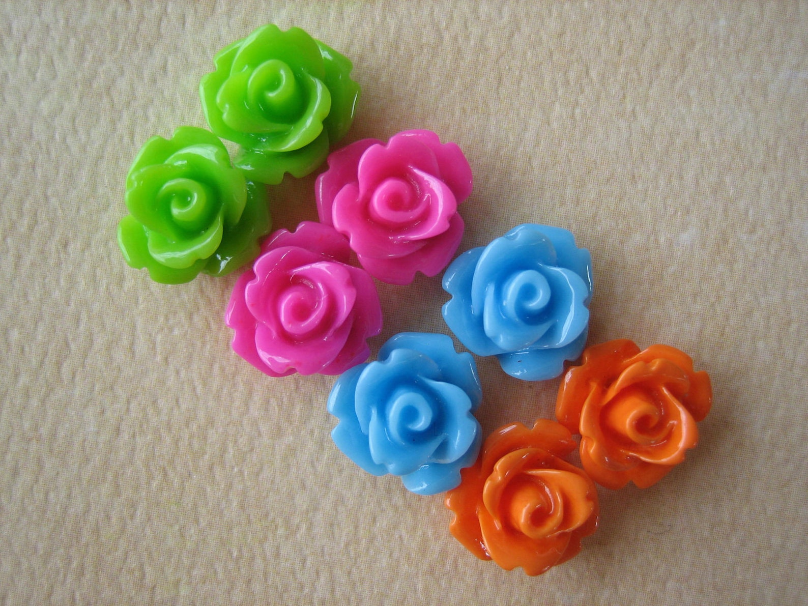 Small Roses, Mini Roses, Resin Flowers, 8pcs Mini Rose Flower Cabochons ...