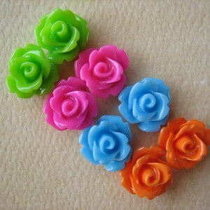 Small Roses, Mini Roses, Resin Flowers, 8pcs Mini Rose Flower Cabochons ...