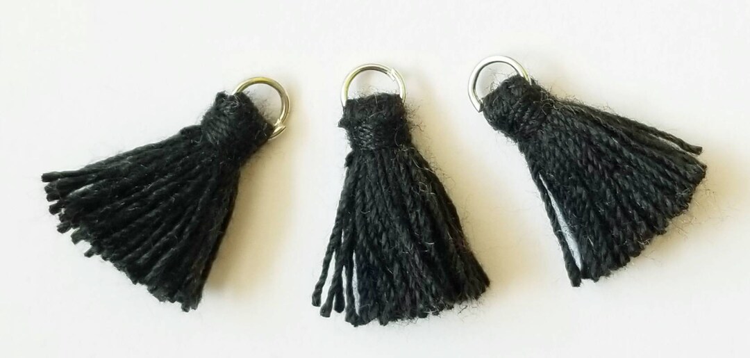 Black Tassels, Mini Tassels, Short Tassels, Small Cotton Tassels, Small ...