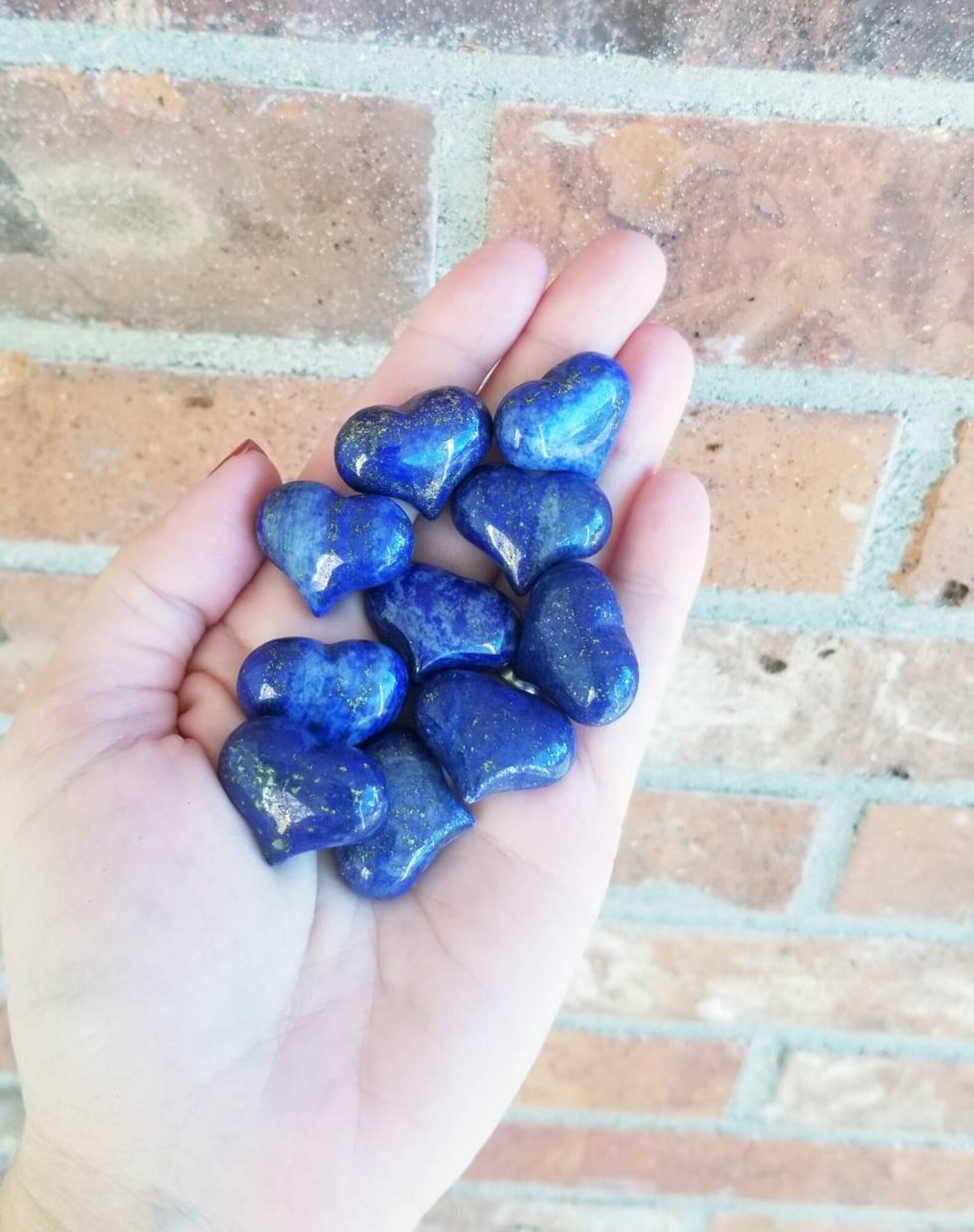 Lapis Heart Stones, Worry Stones, Pocket Stones, Heart Worry Stones ...