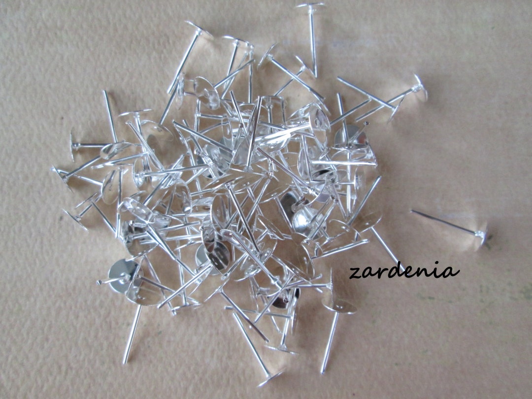 Earring Posts, Diy Earrings, Iron Earring Posts With Ear Nuts, 50pcs ...