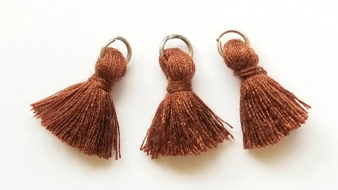 Brown Tassels, Short Cotton Tassels, Small Tassels, 3 Pieces 20mm ...