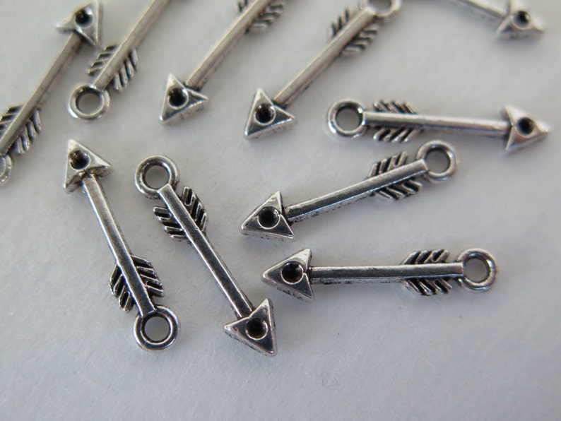 Arrow Charms 10 Pcs Antique Silver Arrow Charms Metal Arrow | Etsy