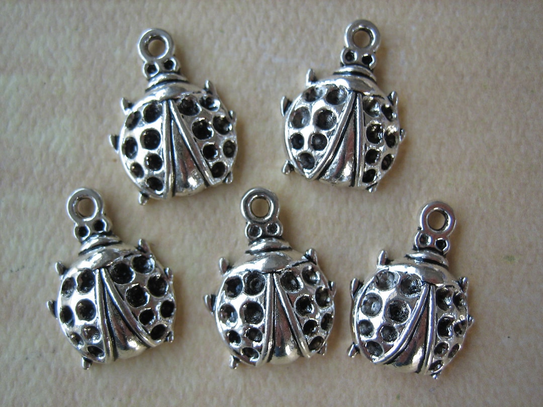Ladybug Charms Silver Ladybugs Ladybird Pendant 5PCS - Etsy France